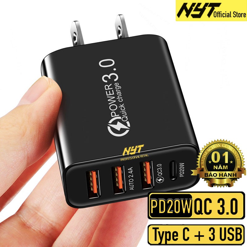 Củ Sạc Nhanh Type C PD 25W + USB QC 3.0 Cao Cấp NYT CS102 - BH 12T Đổi Mới | Shopee Việt Nam