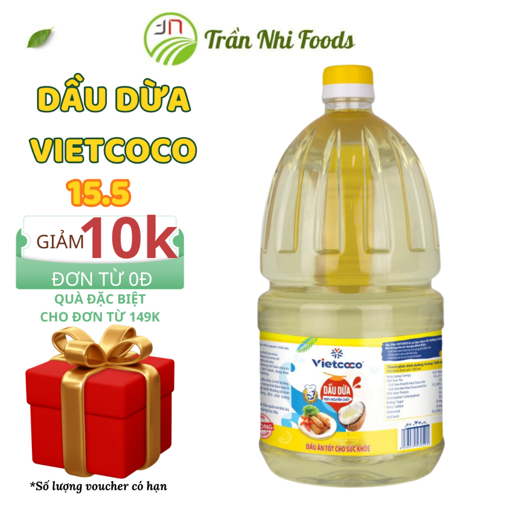 Dầu Dừa Vietcoco Chai 2 Lít Dầu Dừa Tinh Luyện Nguyên Chất Tốt Cho Sức ...