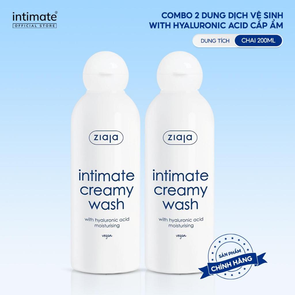 Combo 2 Chai Dung Dịch Vệ Sinh Phụ Nữ Intimate With Hyaluronic Acid ZIAJA Hỗ Trợ Dưỡng Ẩm, Làm ...