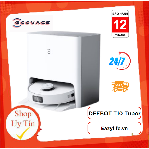 Robot hút bụi Ecovacs Deebot T10 Turbo tự động giặt giẻ. lực hút mạnh | Shopee Việt Nam