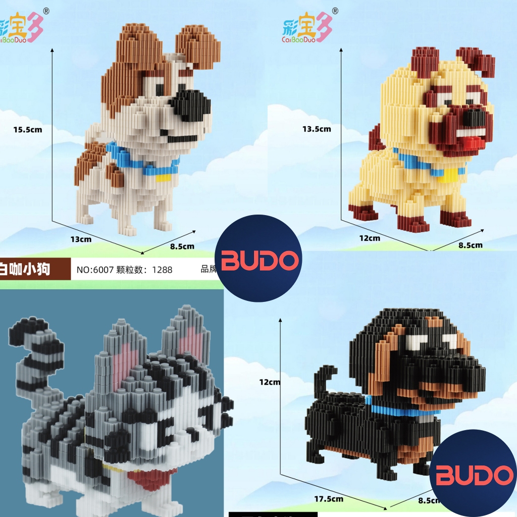 Bộ Đồ Chơi Lắp Ráp Chú Chó pug chó husky chó shiba chó corgi chó mike ...