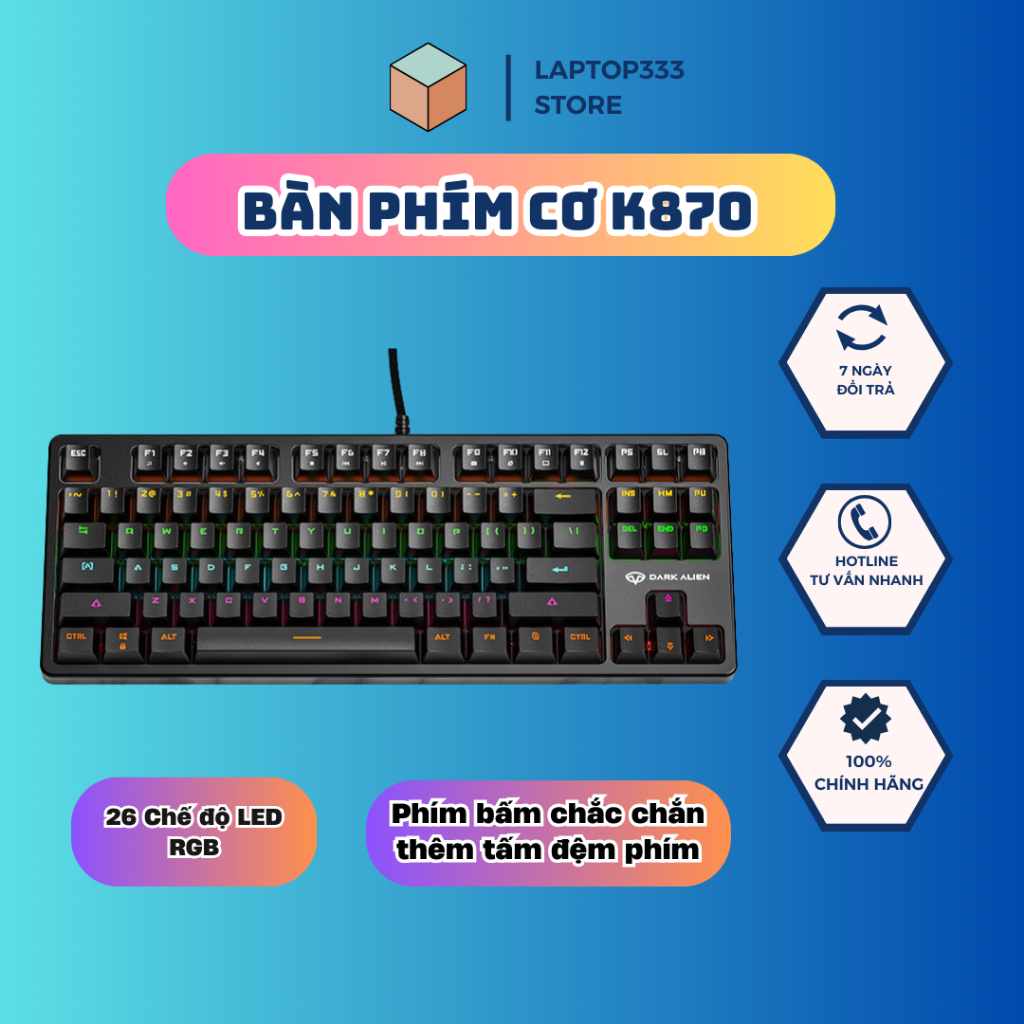 Bàn phím cơ 2 lớp k870 LED RGB 26 chế độ | Shopee Việt Nam