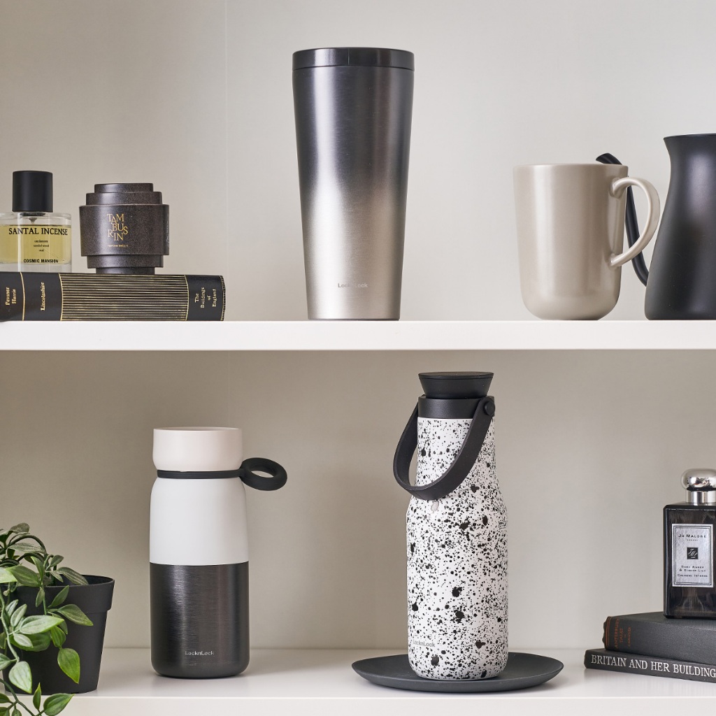 Bình giữ nhiệt LocknLock Metro Studio Black n White Tumbler 540ml, 480ml, 470ml bằng thép không ...