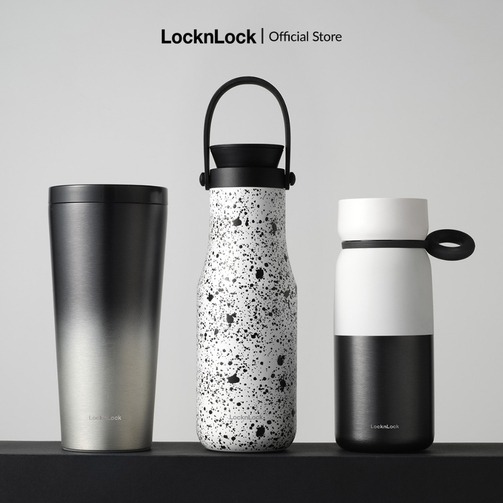 Bình giữ nhiệt LocknLock Metro Studio Black n White Tumbler 540ml, 480ml, 470ml bằng thép không ...