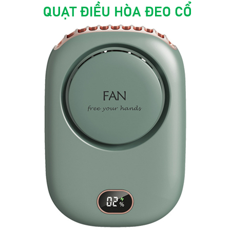 (Chuẩn 2000mAh) Quạt điều hòa đeo cổ mẫu mới siêu mát, pin khỏe, cáp ...