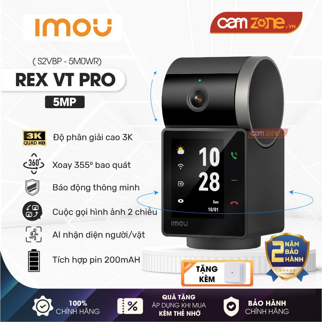 [MỚI] Camera Wifi Trong Nhà IMOU Rex VT PRO 3K 5MP (S2VBP) Dùng Pin ...