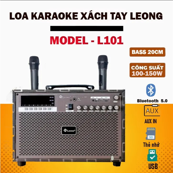 Loa Di Động Karaoke LEONG L101 Bass 20 Cm Công Suất Cao 150W, Bass Chắc, Âm Thanh Trung Thực ...