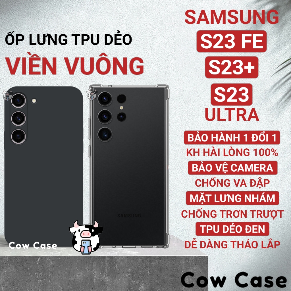 Ốp lưng Samsung S23 Fe/Ultra/Plus 5G cạnh vuông Cowcase | Vỏ điện thoại ...