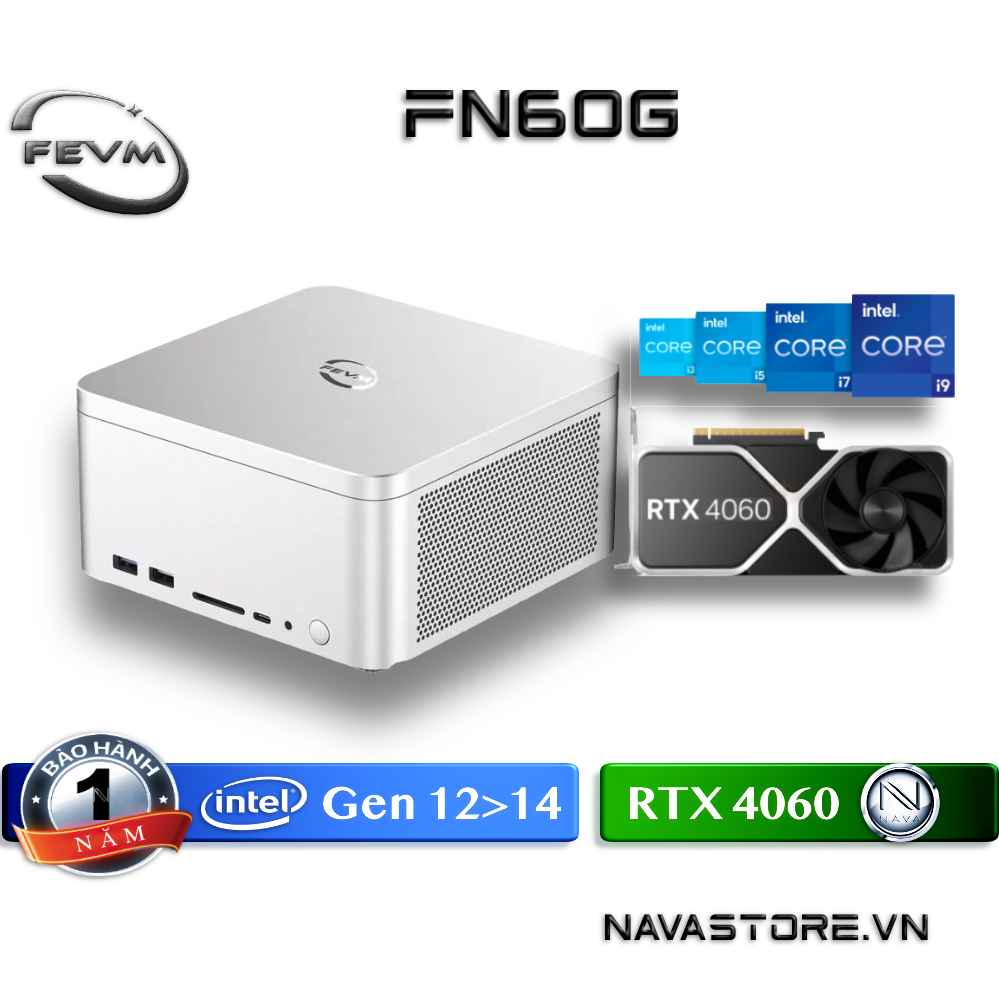[NAVA] FN60G Mini PC lắp sẵn RTX 4060 / RX 6600M Dùng chip Intel 12 đến ...