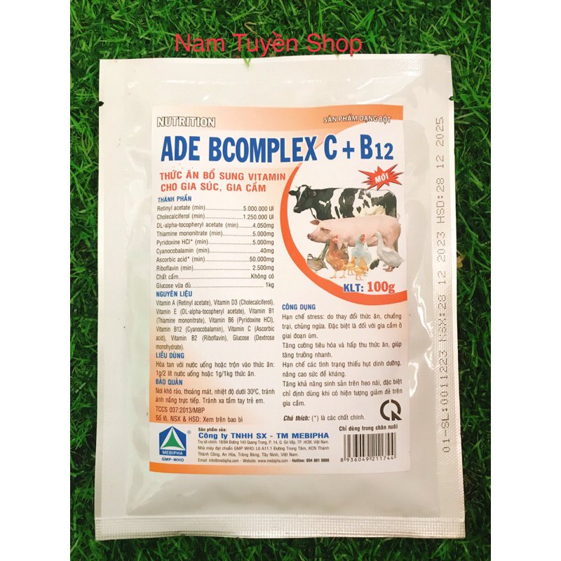 ADE bcomplex C+B12 thức ăn dinh dưỡng cho vật nuôi 100g | Shopee Việt Nam
