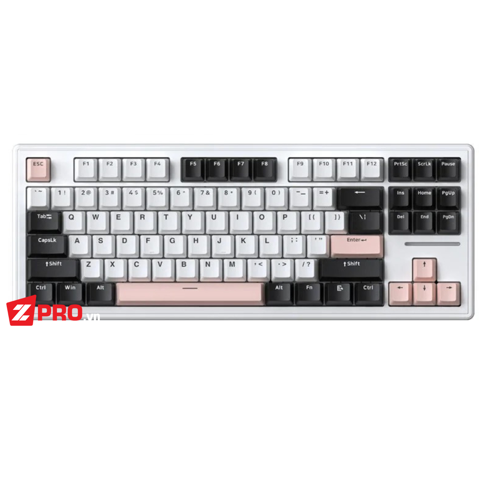 Bàn phím cơ Xinmeng M87 Pro v2 - Black Pink (3 Mode, Mạch xuôi ...
