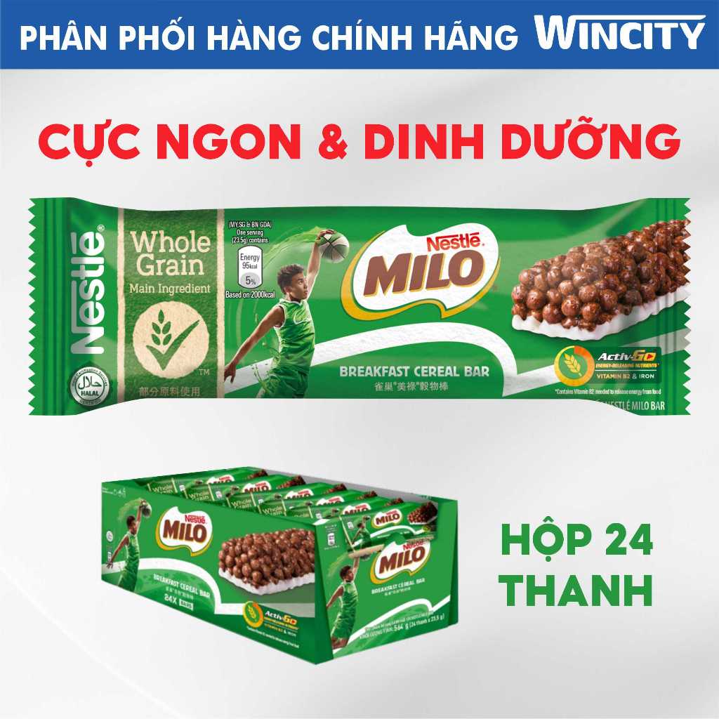 24 thanh MILO ngũ cốc 23.5g, thanh dinh dưỡng ngũ cốc ăn sáng | Shopee ...