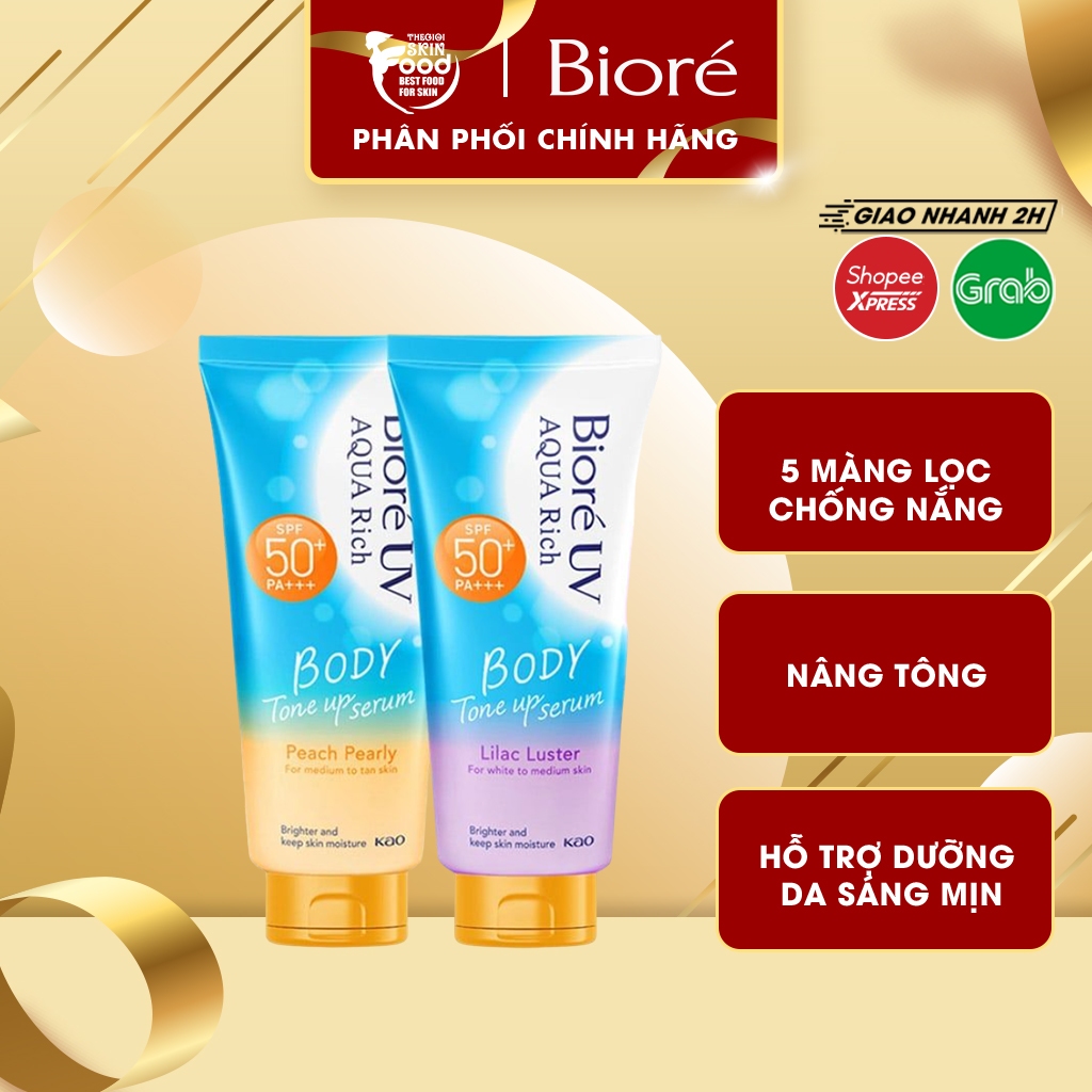 Serum Chống Nắng Dưỡng Thể Nâng Tông Bioré UV Aqua Rich Body Tone Up ...