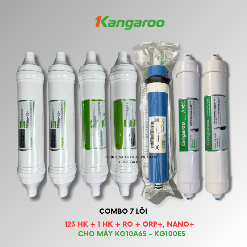 Combo 7 Lõi Lọc Nước Kangaroo Hydrogen Dành Cho Máy KG100ES, KG100EO ...