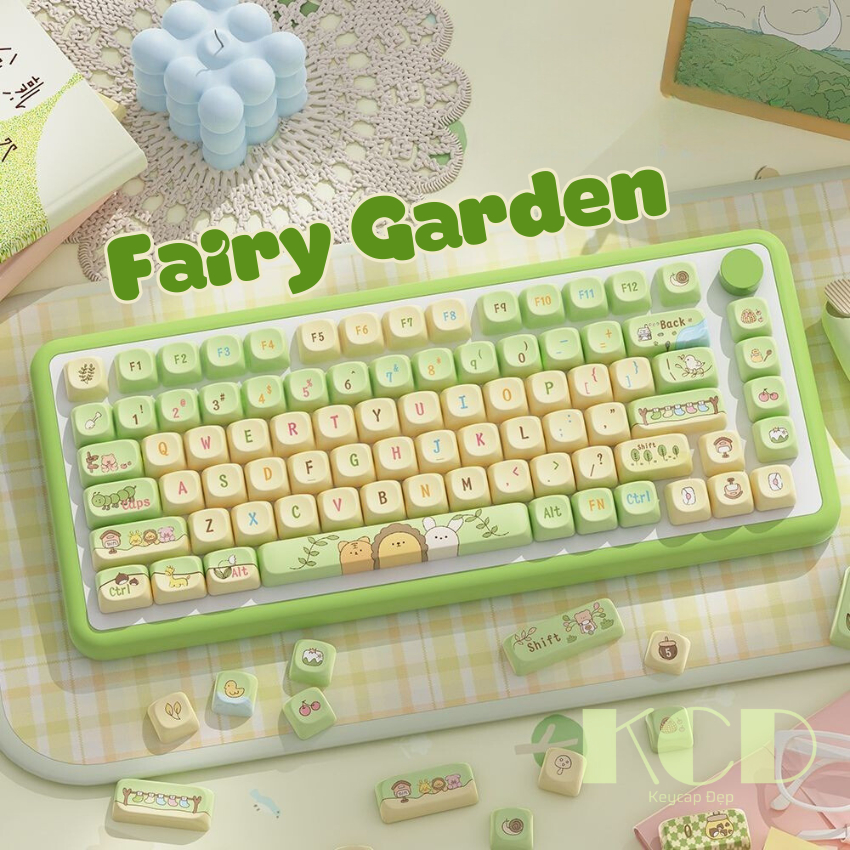 Keycap Fairy Garden chất liệu keycap PBT cao cấp, profile MOA cực dễ ...