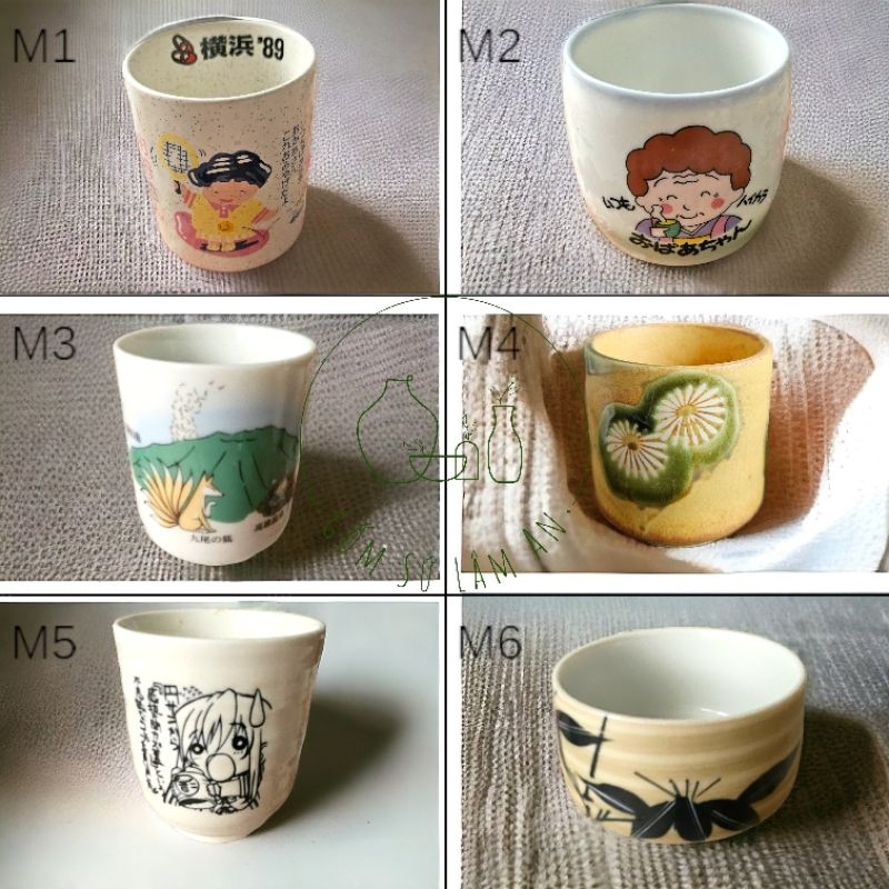 [GỐM NHẬT 2HAND] - Ly gốm Nhật không quai mẫu đa dạng, giá rẻ, họa tiết dễ thương dùng trang trí ...