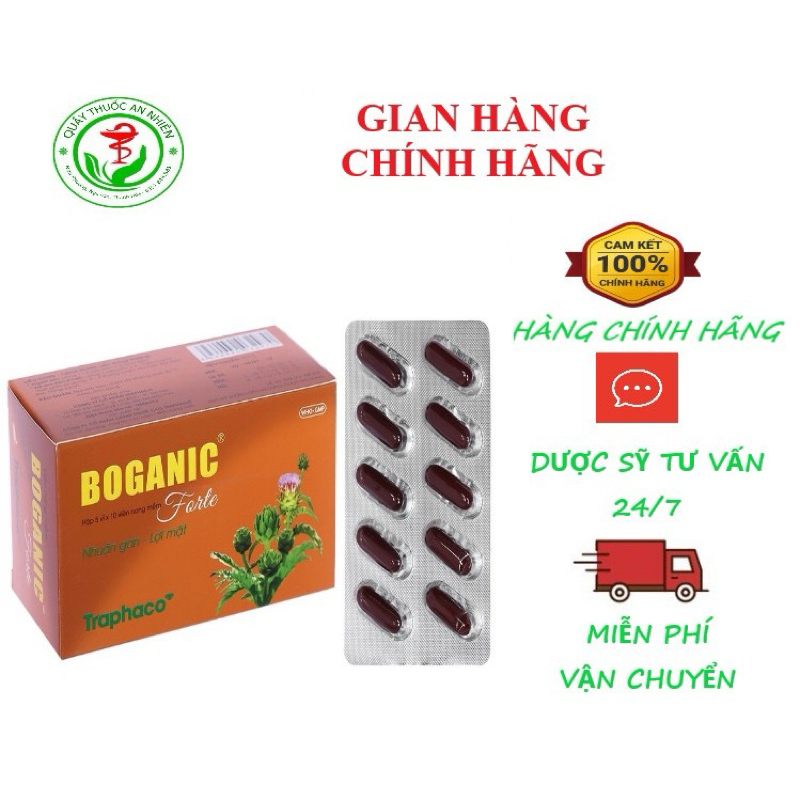 Viên uống Boganic Forte hộp 50 viên nang mềm hỗ trợ giải độc, mát gan ...