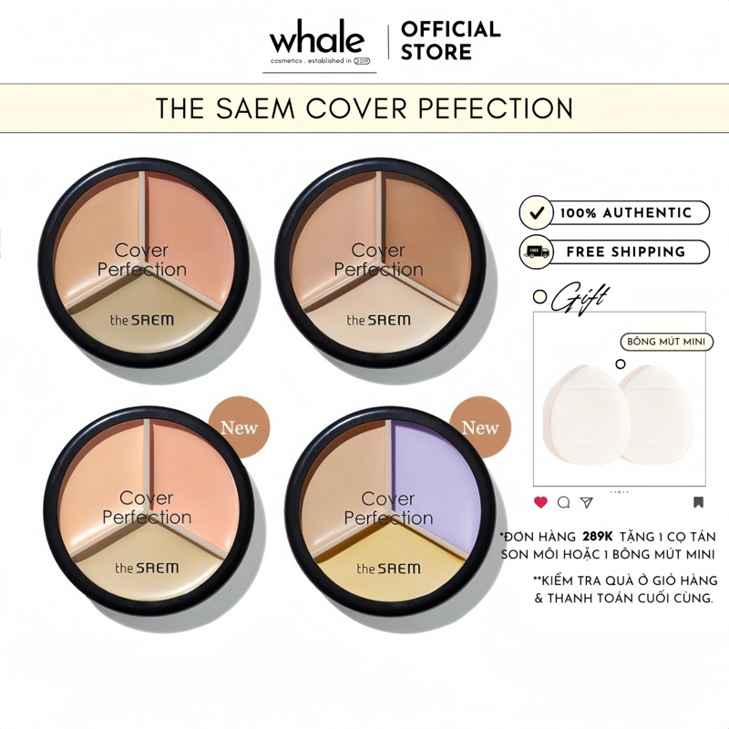(Pot Concealer) Triệt Sắc Che Khuyết Điểm THE SAEM Cover Perfection ...