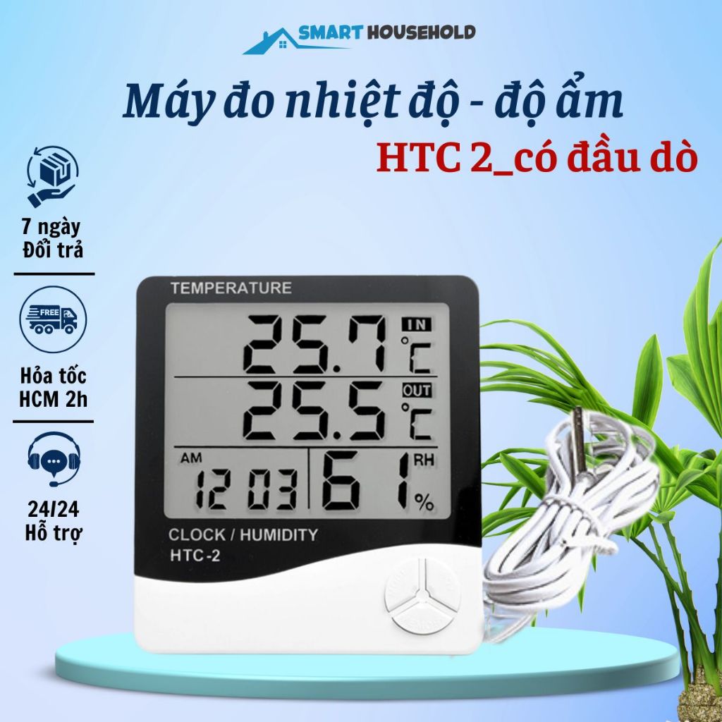 Máy đo nhiệt độ NH Smart House Hold HTC-2 cảm biến độ ẩm thông minh với ...