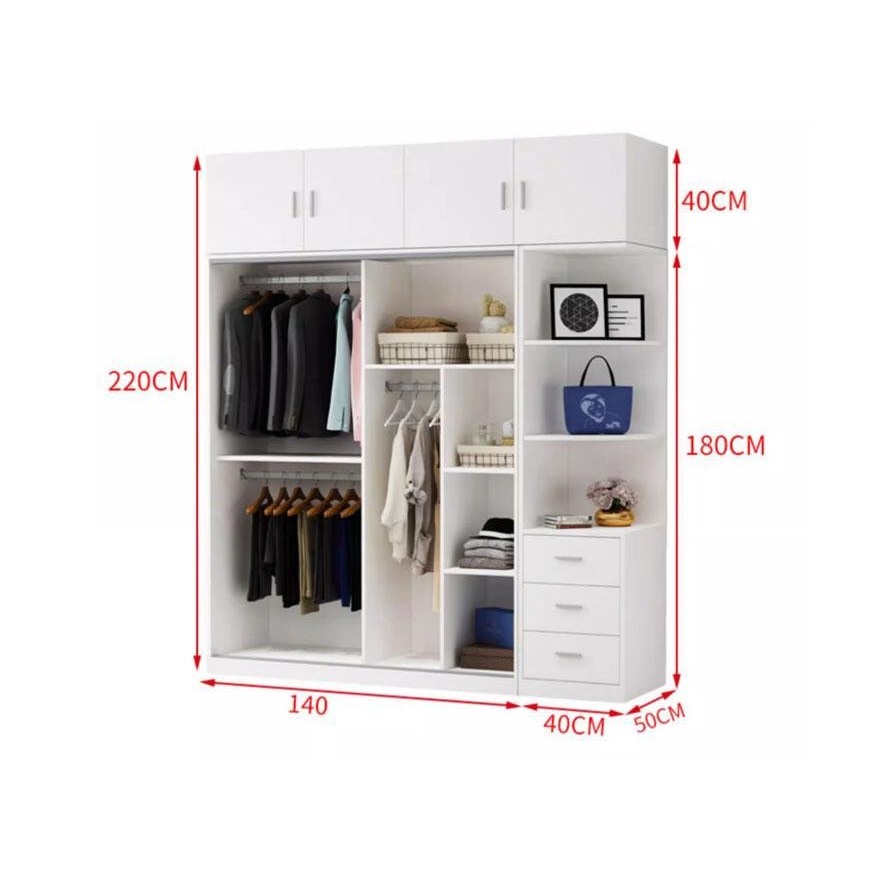 Tủ quần áo 1m8 x2m2 x55cm | Shopee Việt Nam