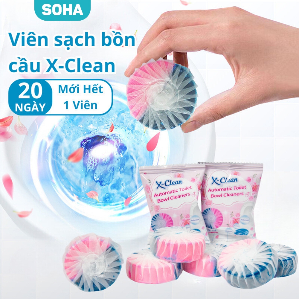 Viên thả bồn cầu X-Clean, Viên tẩy bồn cầu sạch khuẩn khử mùi diệt vi ...