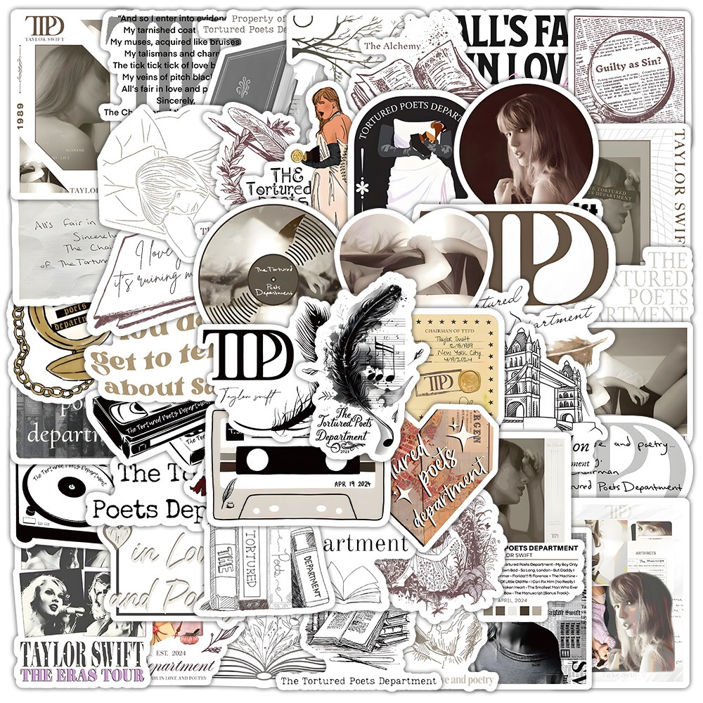Hình dán sticker Taylor Swift các album TTPD Fearless Speaknow Red 1989 ...
