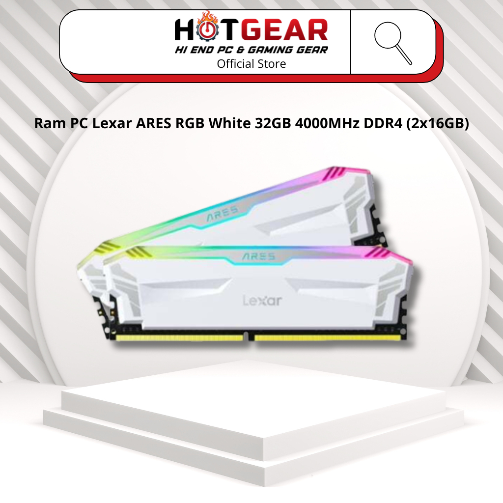 Ram PC Lexar ARES RGB White 32GB 4000MHz DDR4 (2x16GB) | Shopee Việt Nam