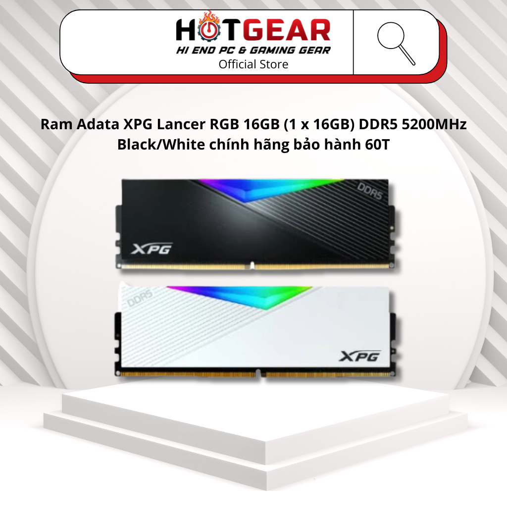 Ram Adata Xpg Lancer Rgb 16gb 1 X 16gb Ddr5 5200mhz Black White Chính