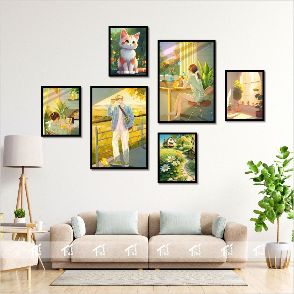 50 Set tranh treo tường cute, tranh dán tường hiện đại trang trí phòng ...