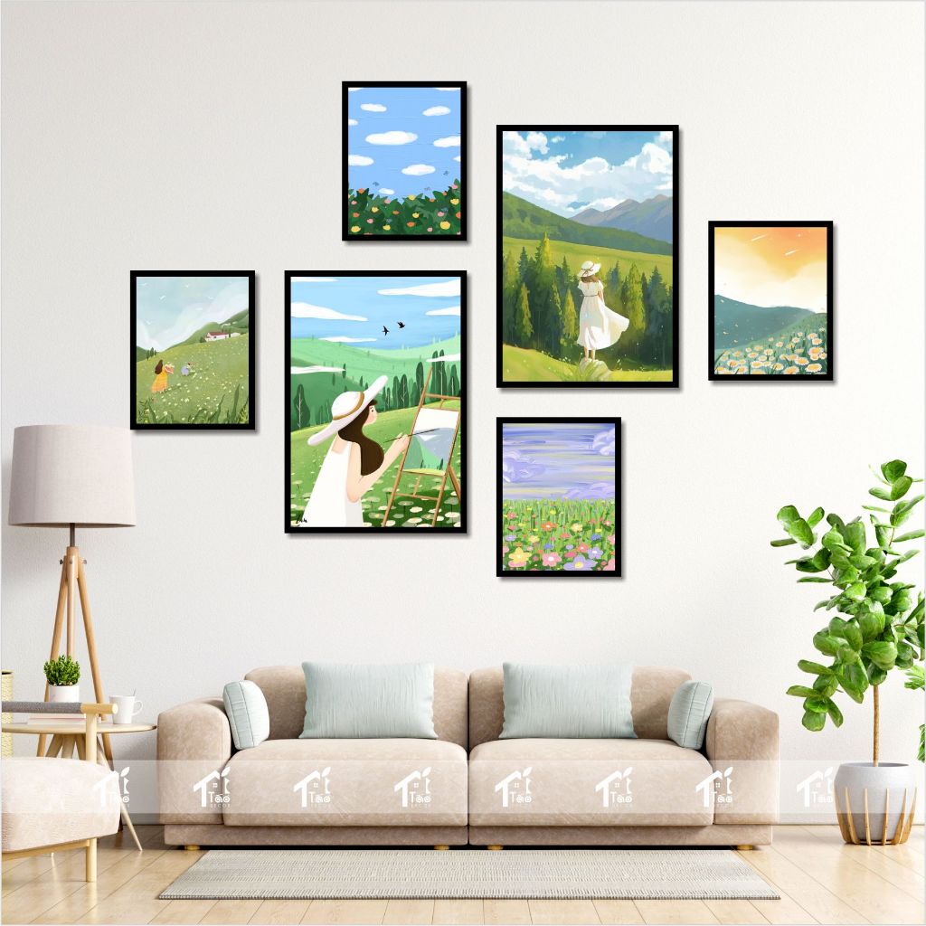 50 Set tranh treo tường cute, tranh dán tường hiện đại trang trí phòng ...