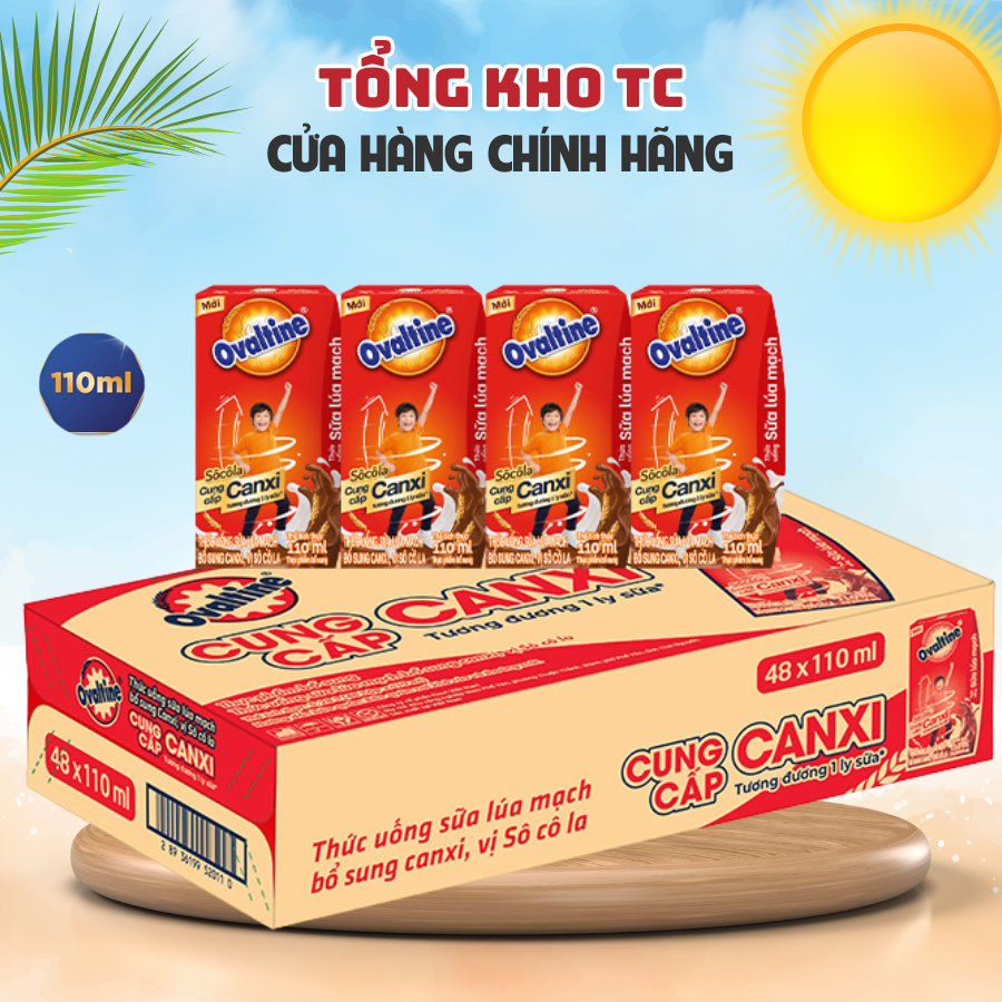 Thùng 48 hộp Thức uống lúa mạch thêm Canxi - Hương vị Sô-Cô-La Ovaltine ...
