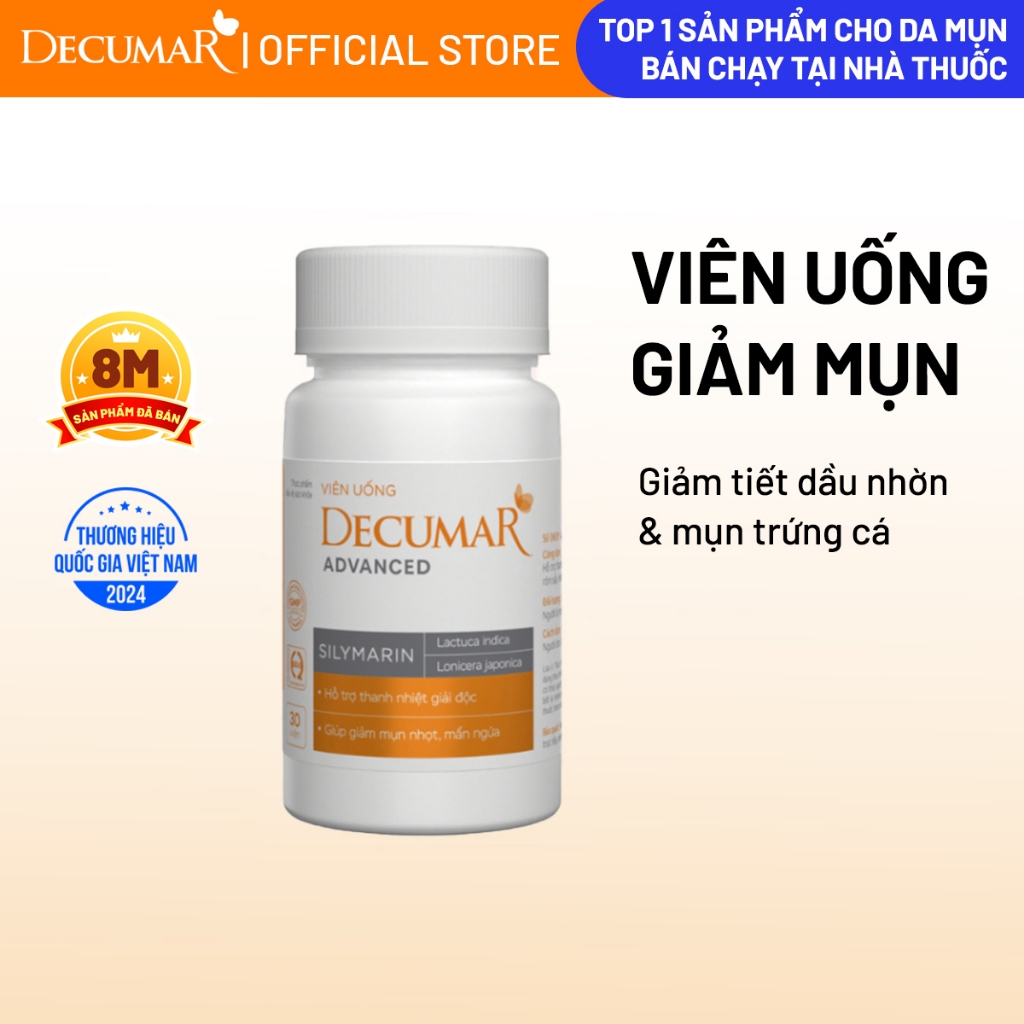 Viên uống Decumar Advanced ngừa mụn, giảm nhờn, 30 viên - VCM01 ...