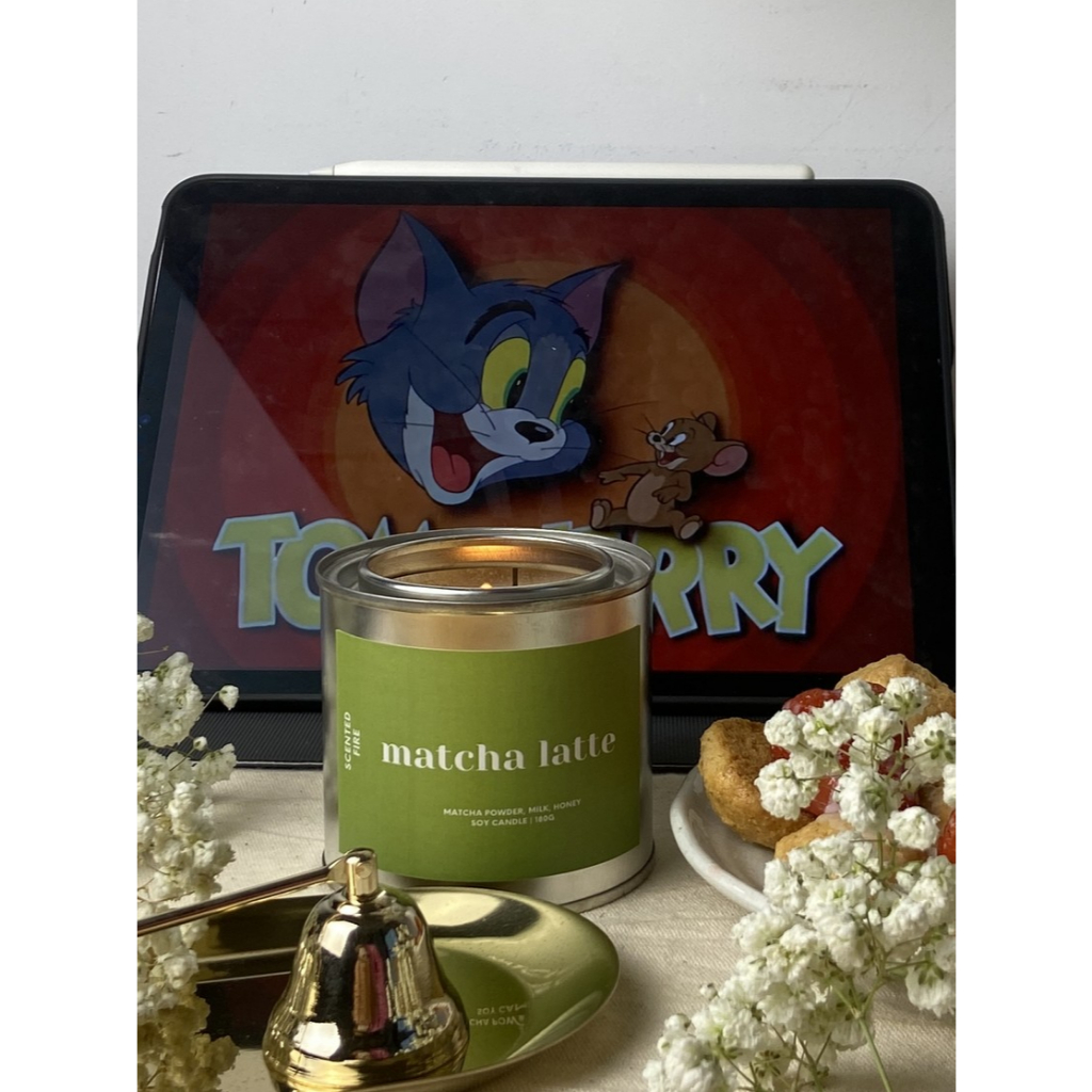 Nến thơm Matcha Latte Scented Fire 180g giúp thư giãn, trang trí, quà ...