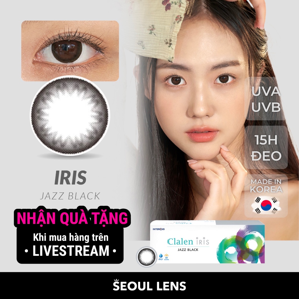 CLALEN IRIS - 1 NGÀY (1 CHIẾC) Jazz Black - Kính áp tròng Hàn Quốc Seoullens | Shopee Việt Nam