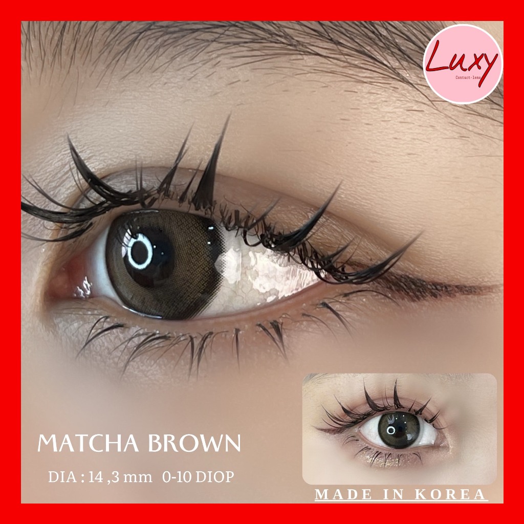[0-8 Độ] (Giá 1 chiếc) Matcha Brown LUXY LENS 14.3mm Hàn Quốc, Cam Kết ...