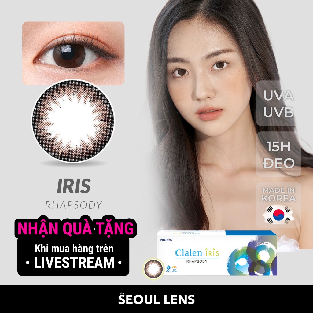 CLALEN IRIS - 1 NGÀY ( 1 CHIẾC) Rhapsody Brown - Kính áp tròng Hàn Quốc Seoullens | Shopee Việt Nam