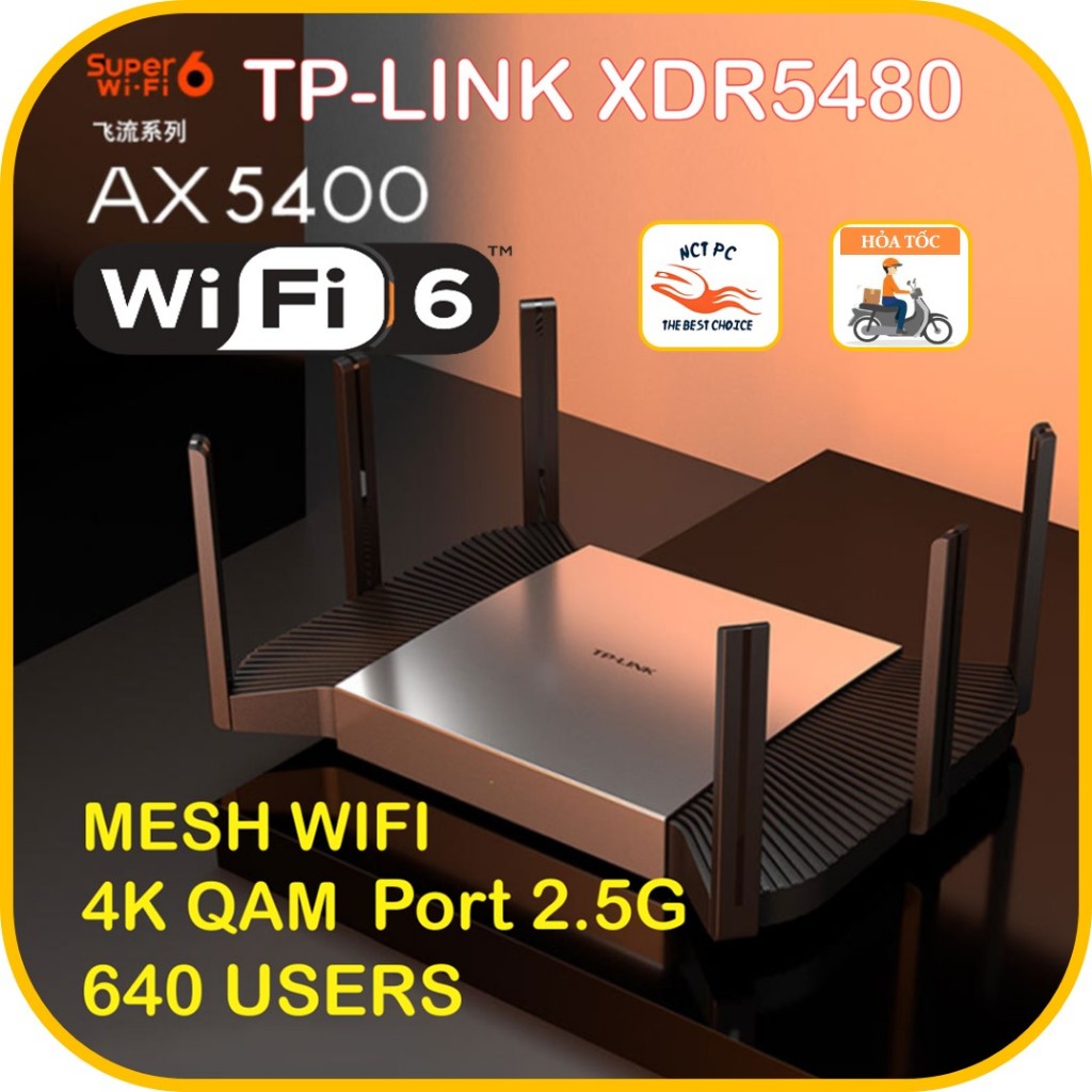 [SUPER WIFI] XDR5480 Bộ Phát Wifi Mesh Wifi 6 Dual Wan 2.5Gbps Turbo Tplink TP-Link XDR5480 ...