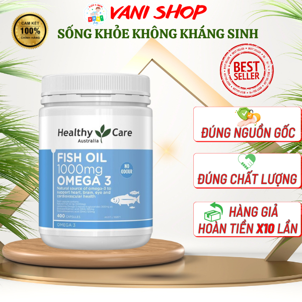 Viên uống dầu cá Omega 3 Healthy Care Fish Oil 400 viên | Shopee Việt Nam