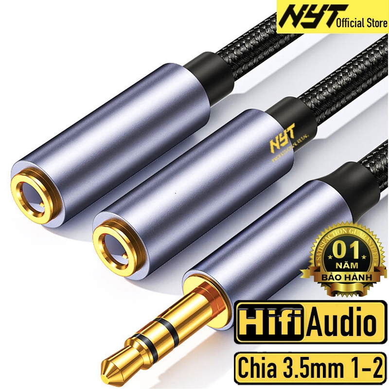 Jack Chia Cổng Tai Nghe 3.5mm 1 Ra 2 Loại Xịn NYT Bảo Hành 12T Chính ...