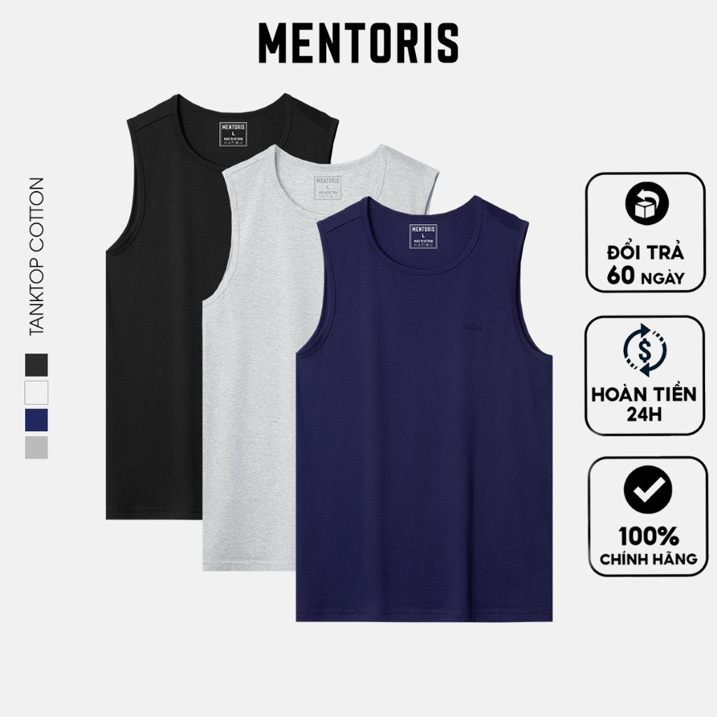 Áo ba lỗ nam cotton Pima Mentoris, Áo Tanktop mềm mại, mát và thấm hút ...