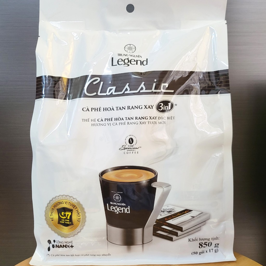 Túi TRẮNG 850g / 50 gói - CÀ PHÊ HÒA TAN RANG XAY / TRUNG NGUYÊN LEGEND ...