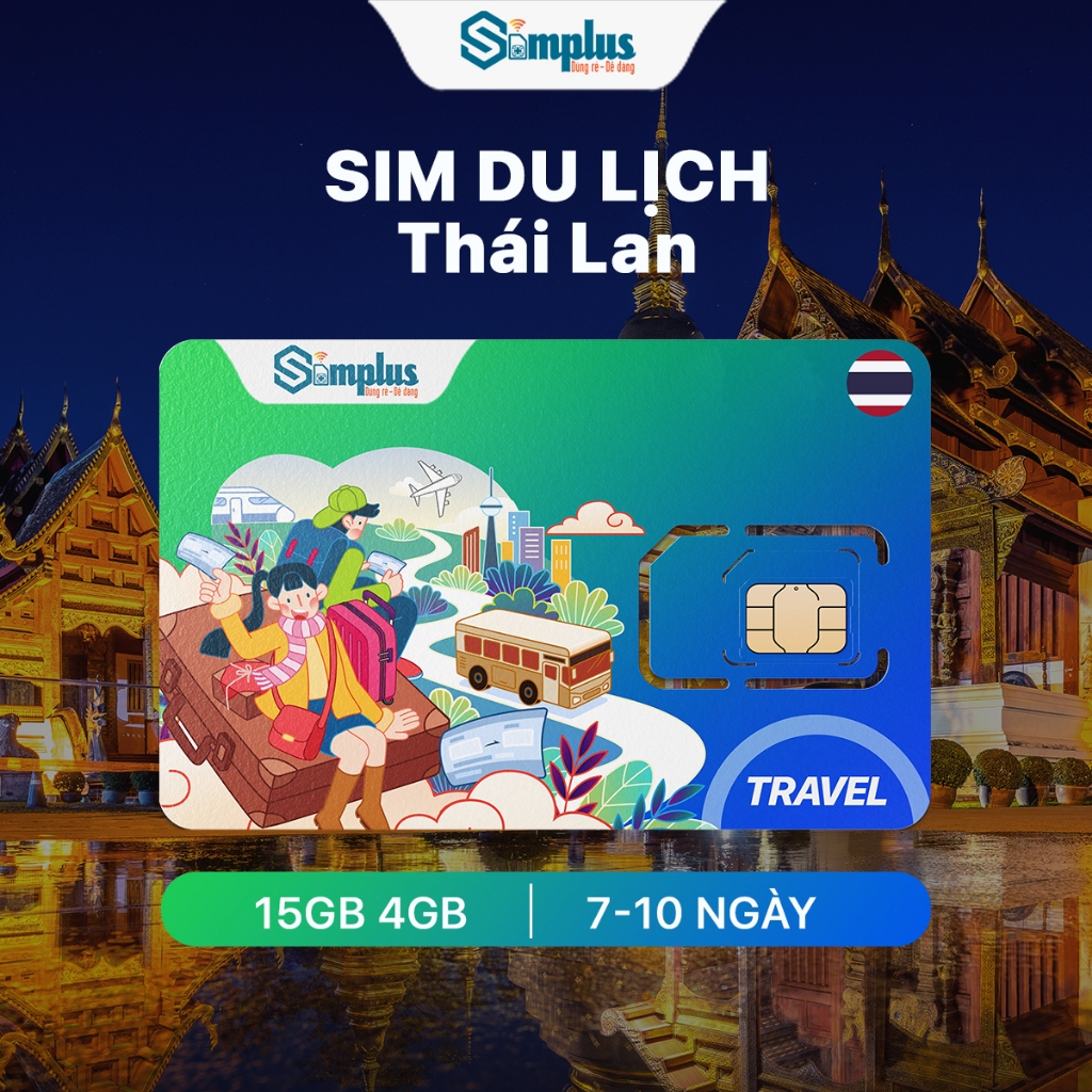 [SIMPLUS] SIM 4G Du Lịch Thái Lan không giới hạn dung lượng 7 đến 10 ngày | Shopee Việt Nam