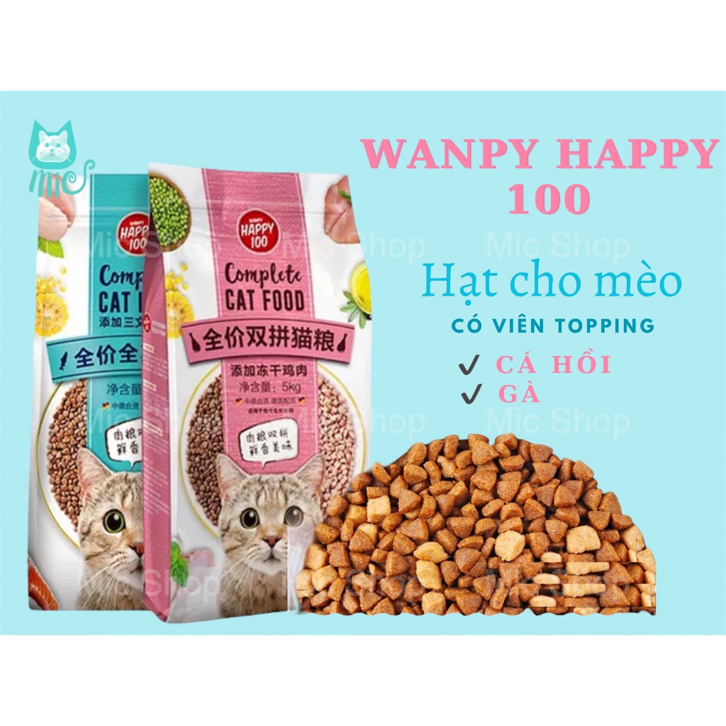 Hạt cho mèo Wanpy Happy 100, Hạt Wanpy Happy 100 cho mèo vị gà và cá ...