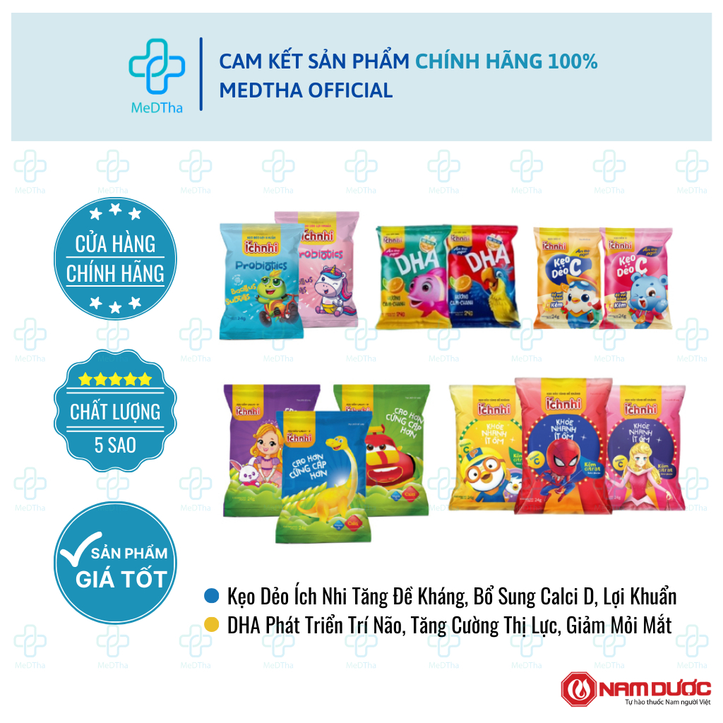 Kẹo Dẻo Ích Nhi Bổ Sung Canxi D, Vitamin C, Tăng Đề Kháng, Lợi Khuẩn ...