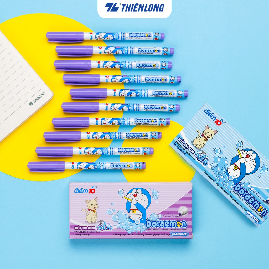 Combo 5/10/20 Bút lông kim Điểm 10 Doraemon TP-FL08/DO - Bút dạ kim mực ...