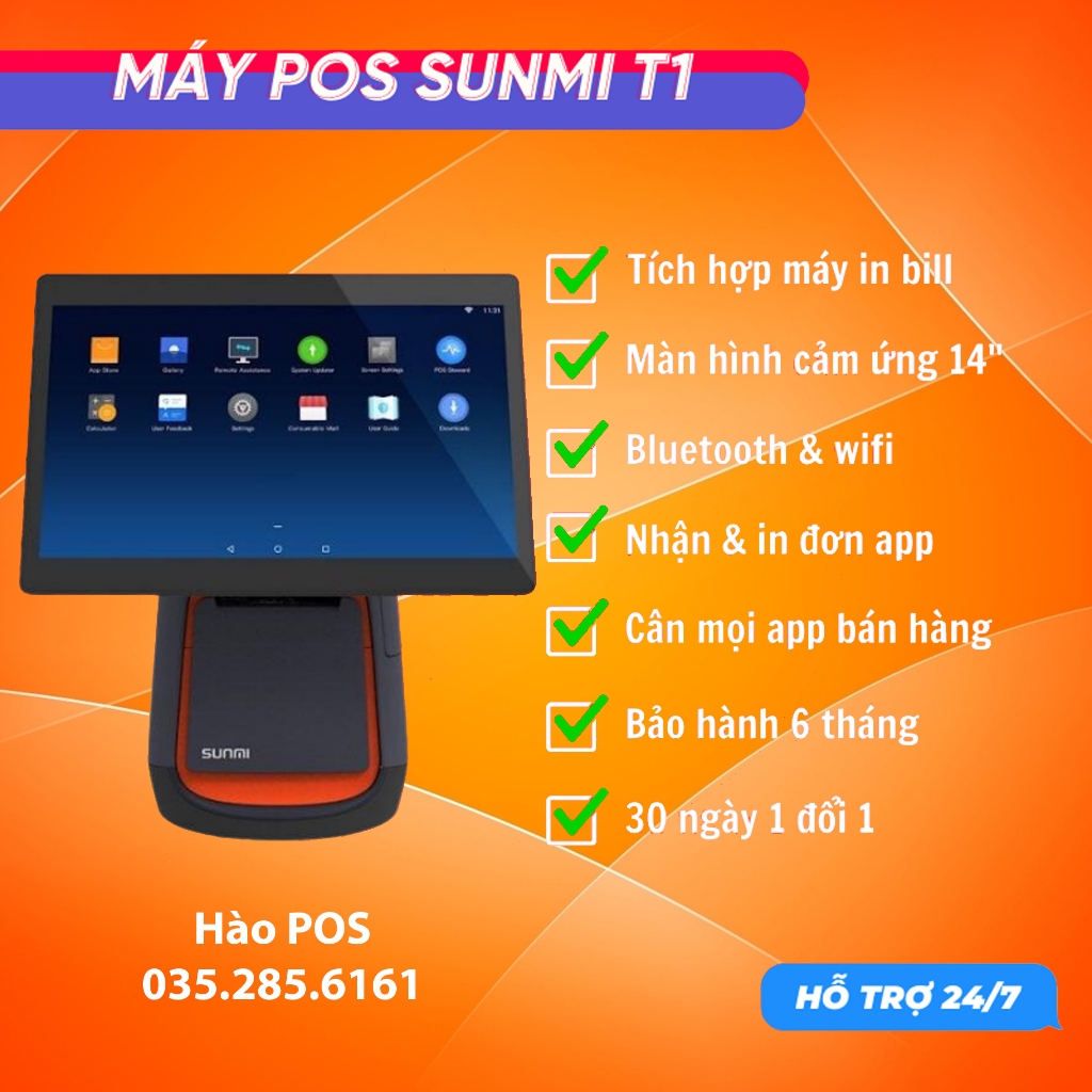 Máy Tính Tiền Cảm Ứng Sunmi T1 – Máy POS Cao Cấp Cho Cửa Hàng, Nhà Hàng ...