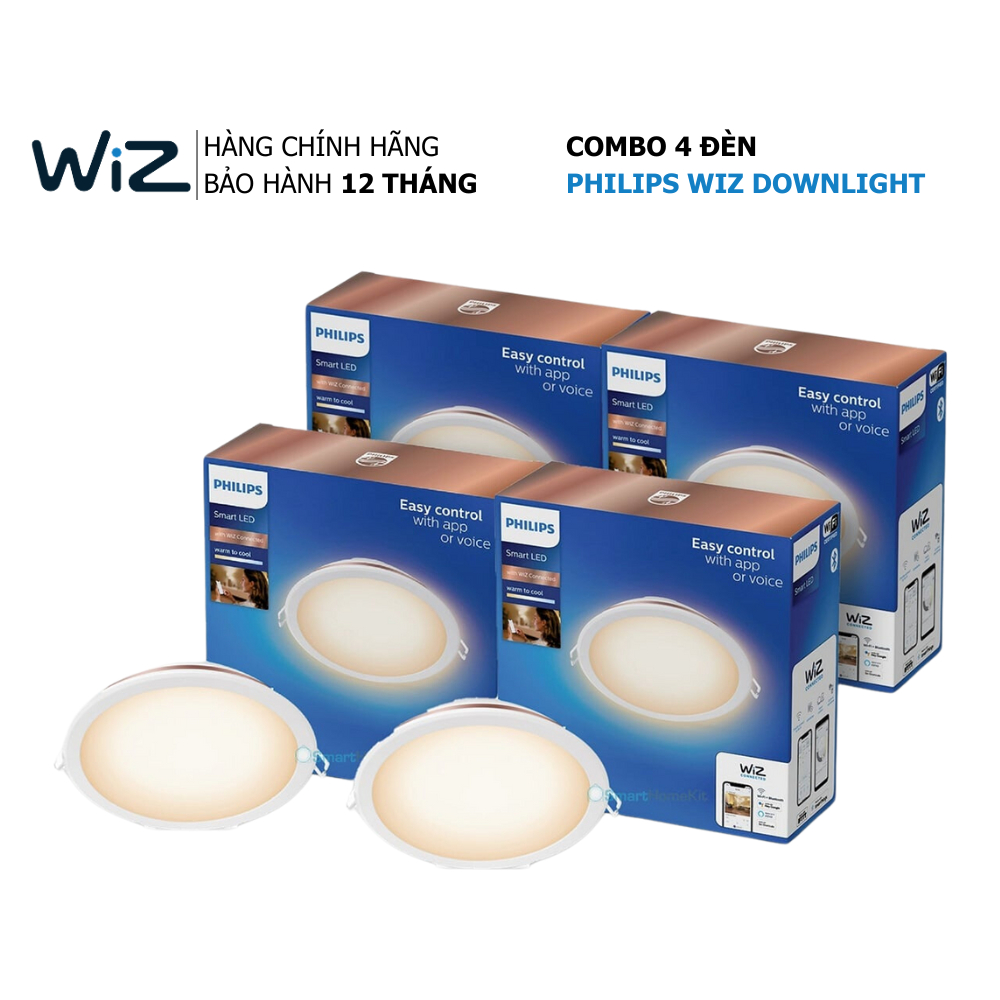 Combo 4 Đèn âm trần Wiz Tunable White Downlight 2200K-6500K | Shopee ...