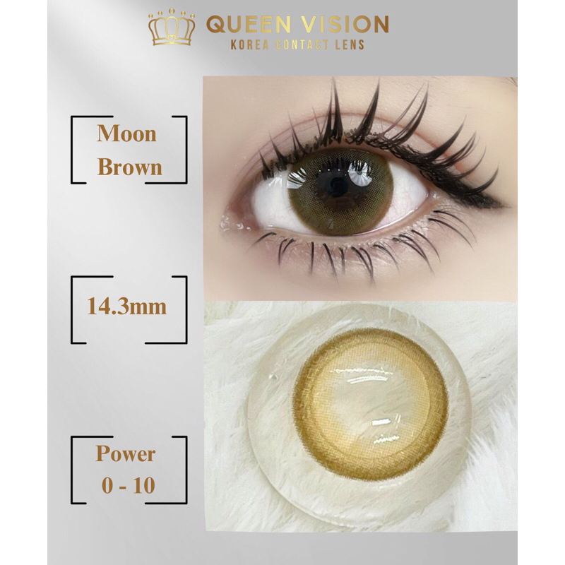 Kính áp tròng lens Moon Brown tự nhiên ( dòng 12 tháng 0-10 độ Nhập ...