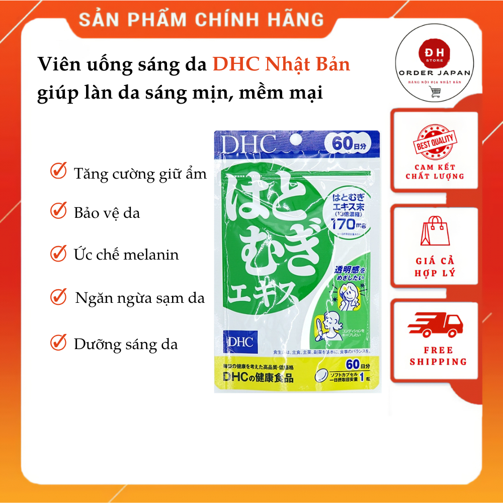 Viên uống trắng da DHC Hatomugi Adlay Extract 60 ngày giúp sáng da, mịn ...