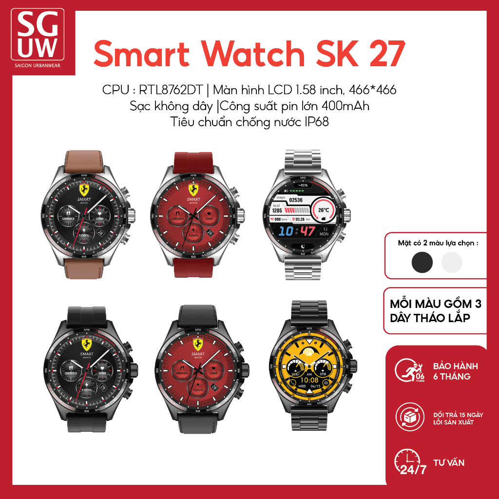 Đồng Hồ Thông Minh SK27 - Kalobee , Nghe Gọi, Tin Nhắn, Tập thể thao ...